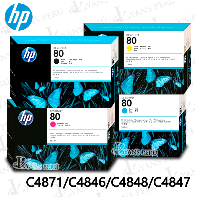TINTA HP 80 COLORES 350ML 1050C ORIGINAL - Importaciones Lyans Perú